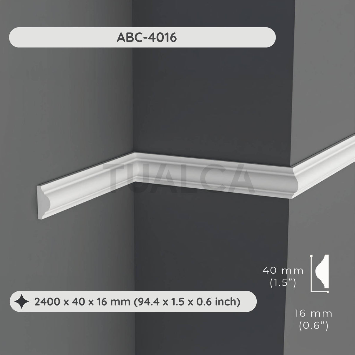 1.5" Paintable and Durable White Wall Panel ABC-4016