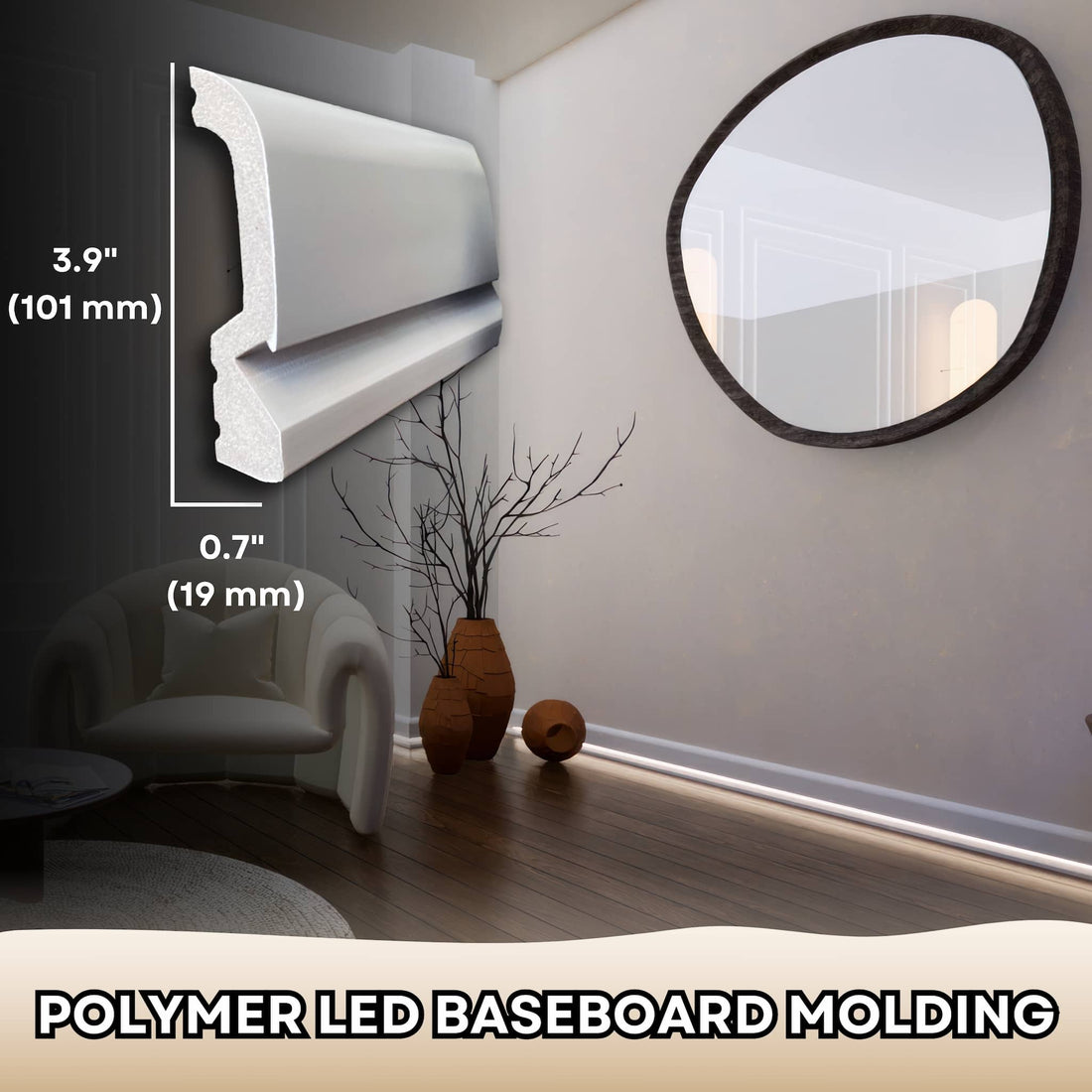 Baseboard Molding with Led Duct ASL-001