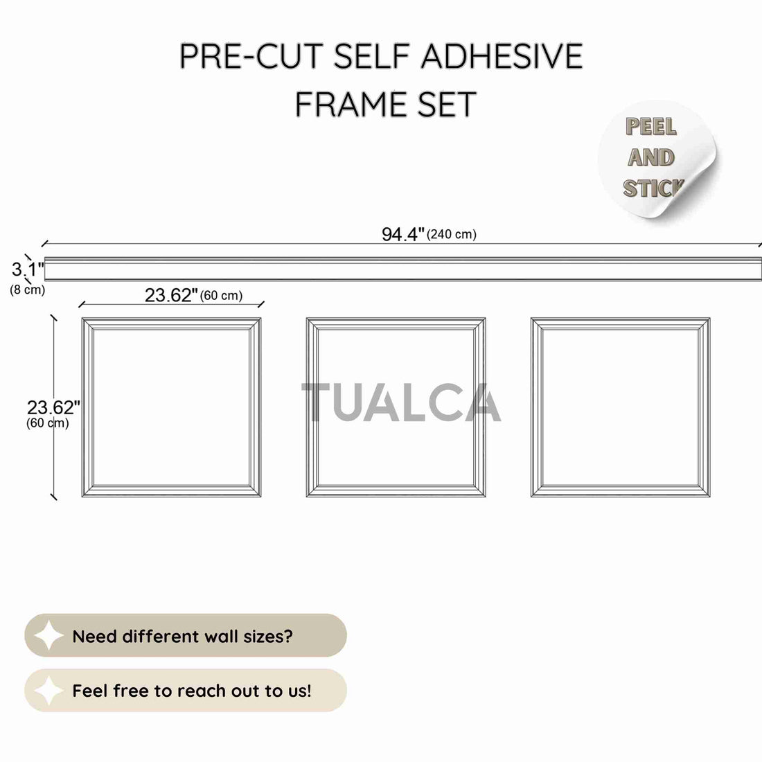 Pre-Cut Half Frame Wall Molding Kit Easy To Install CST-013