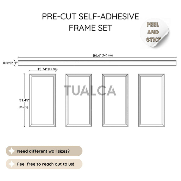 Pre-Cut Half Wall Moulding Kit Decorative Wall Trim CST-015