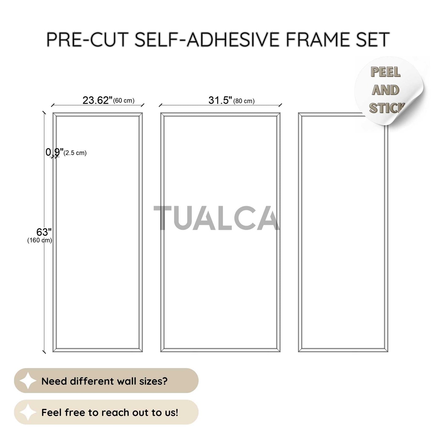 Paintable Wall Molding Kit Pre-Cut | White Polymer Picture Frame ...