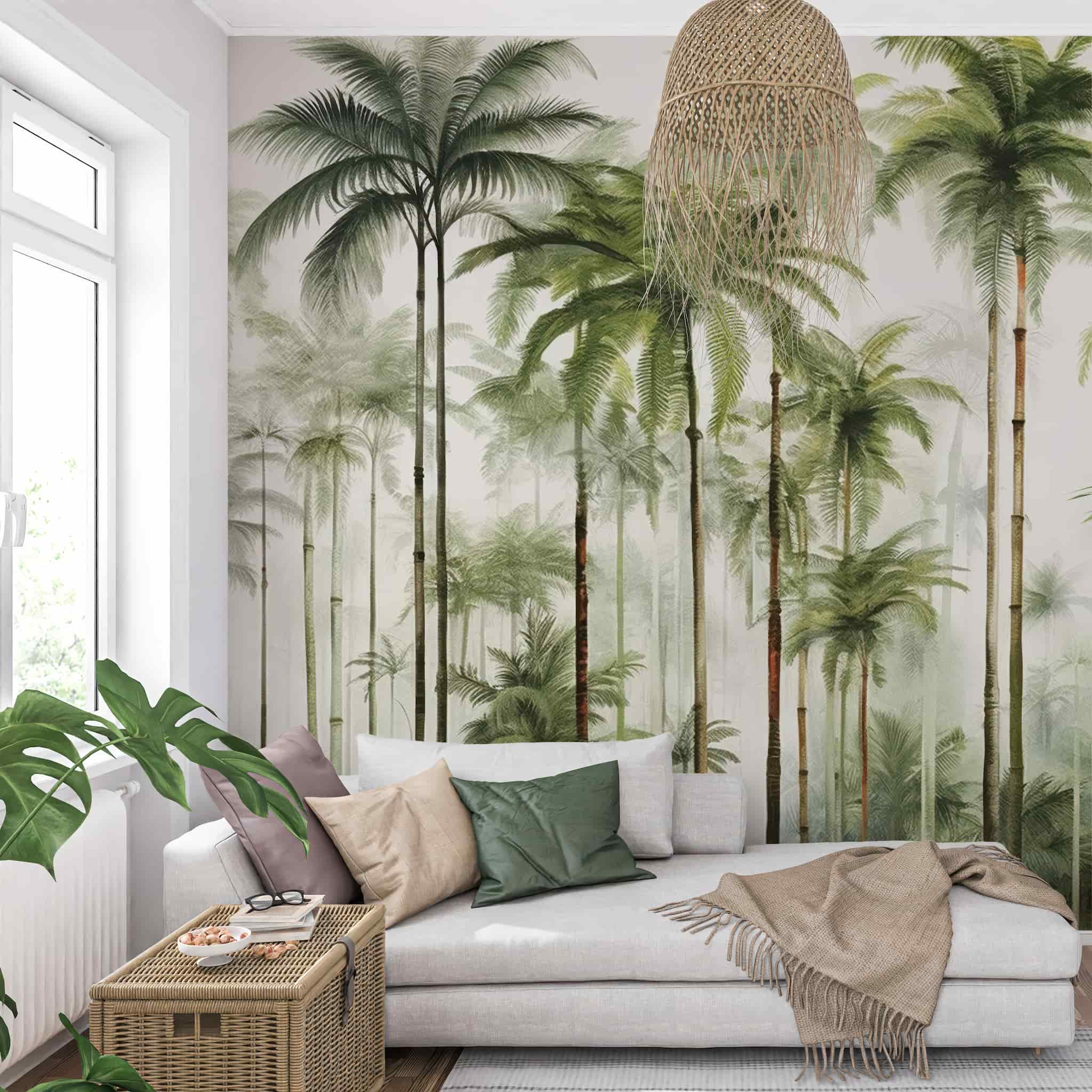 Scenic Palm Trees Wallpaper Tropical Landscape Mural