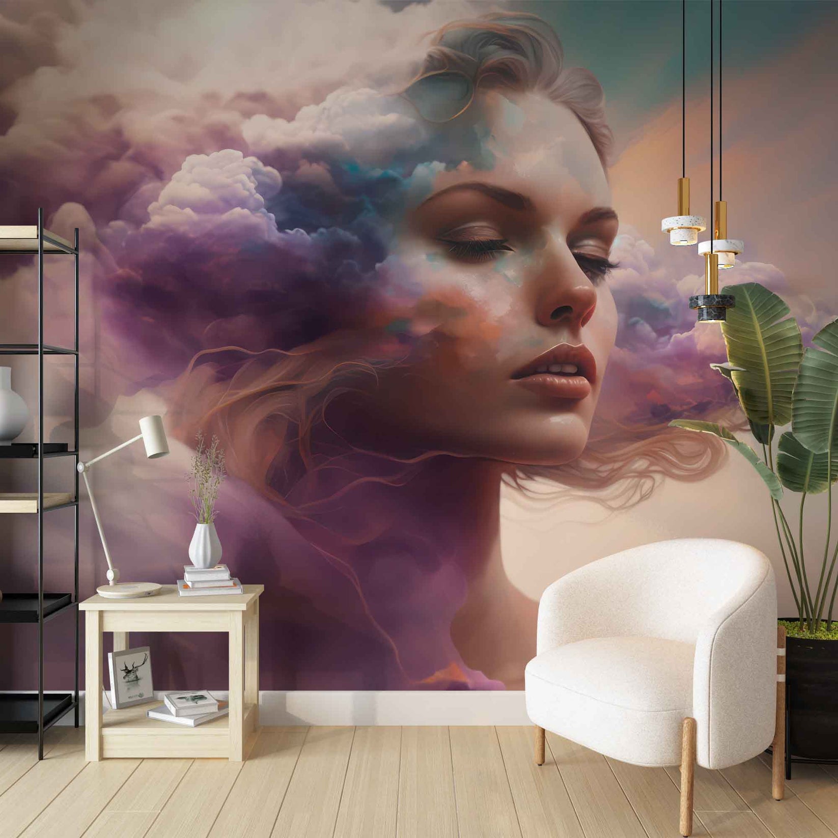 Beautiful Woman Wallpaper | Hairdresser Wall Mural