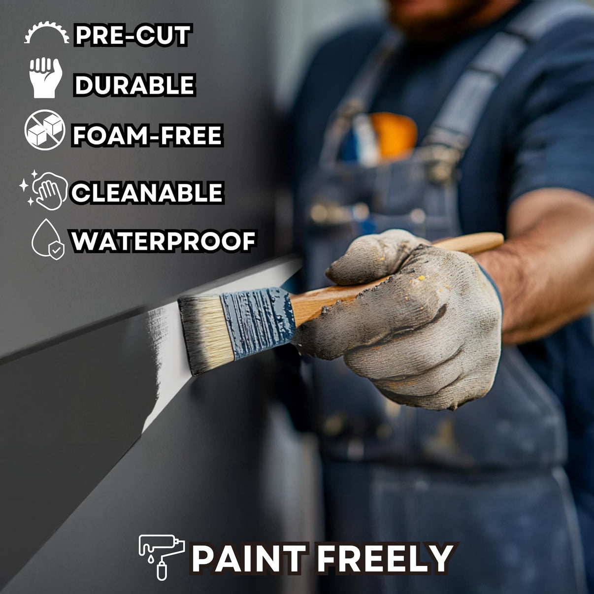 Peel and Stick Batten Wall Molding Kit | Pre-Cut Wall Trim